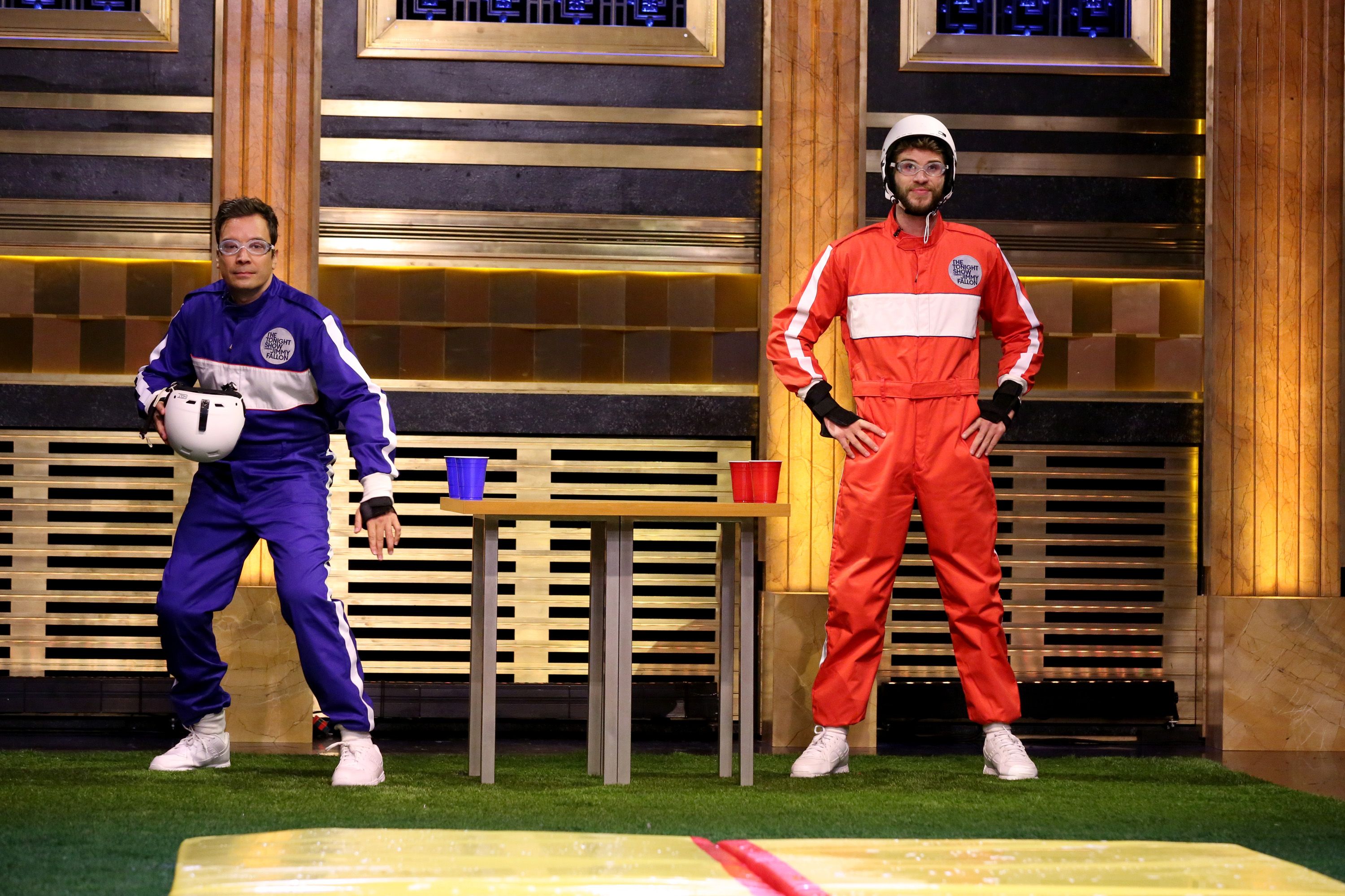 Liam Hemsworth Joins Jimmy Fallon For A Game Of 'Slip And Flip' - Fame10